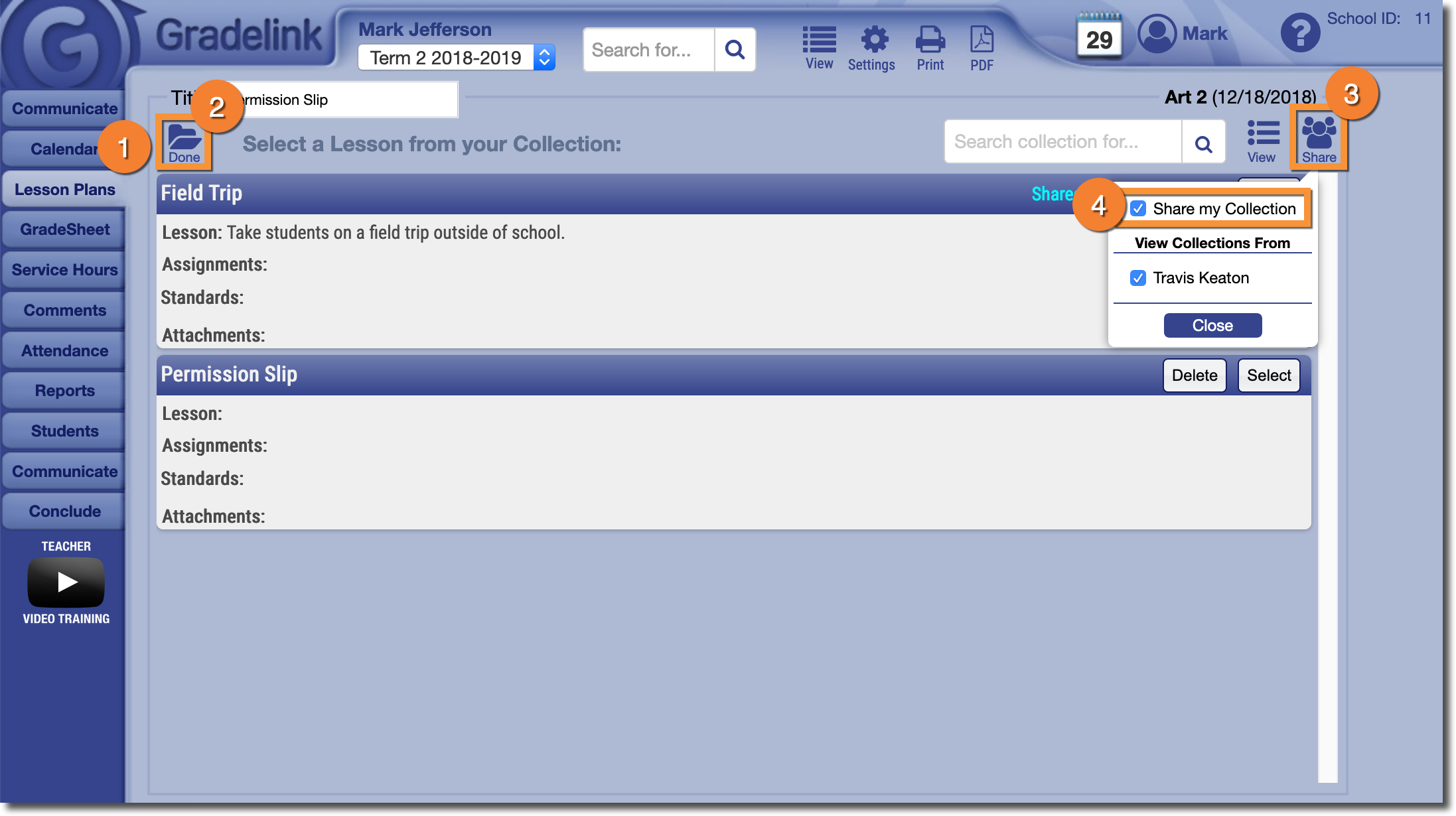 Sharing Lesson Plans