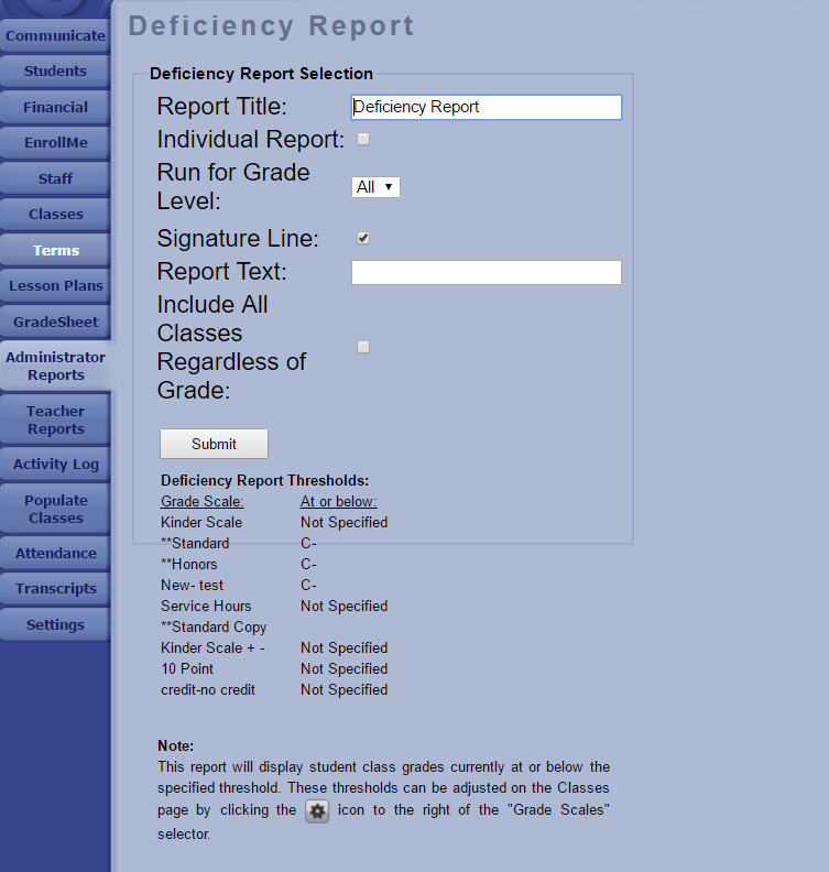 How do I run a deficiency report?